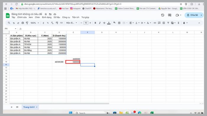 Hướng dẫn chi tiết cách sử dụng hàm SUMIFS trong Google Sheet